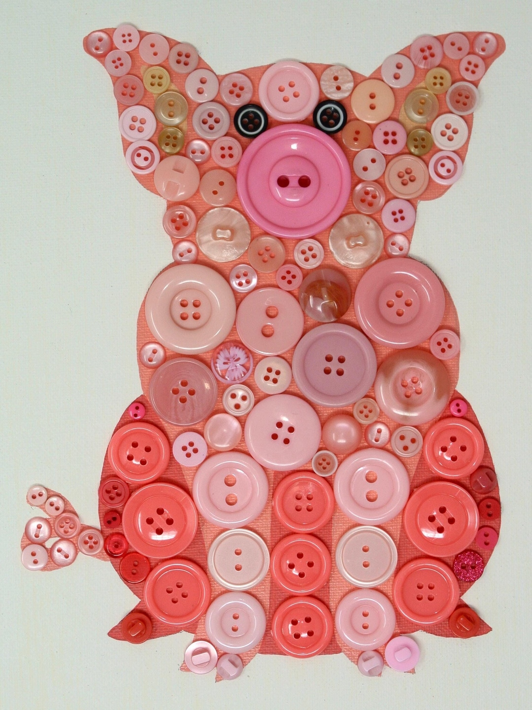Button Craft KIT for Kids, Pig Craft Kits, Kids Crafts, Pig Button ...