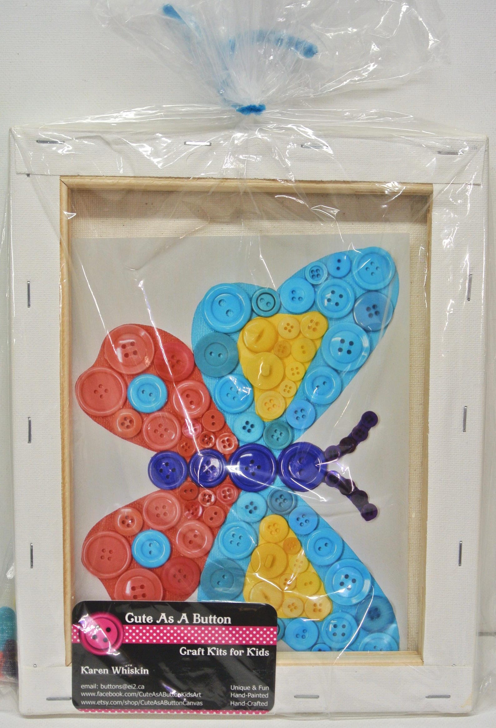 Button Craft KIT for Kids, Butterfly Craft Kits, Kids Crafts, Butterfly ...
