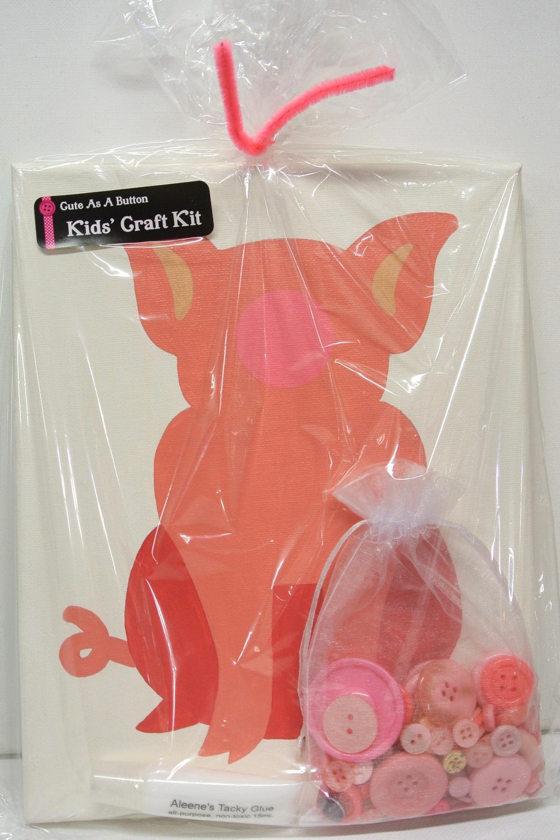 Button Craft KIT for Kids, Pig Craft Kits, Kids Crafts, Pig Button ...