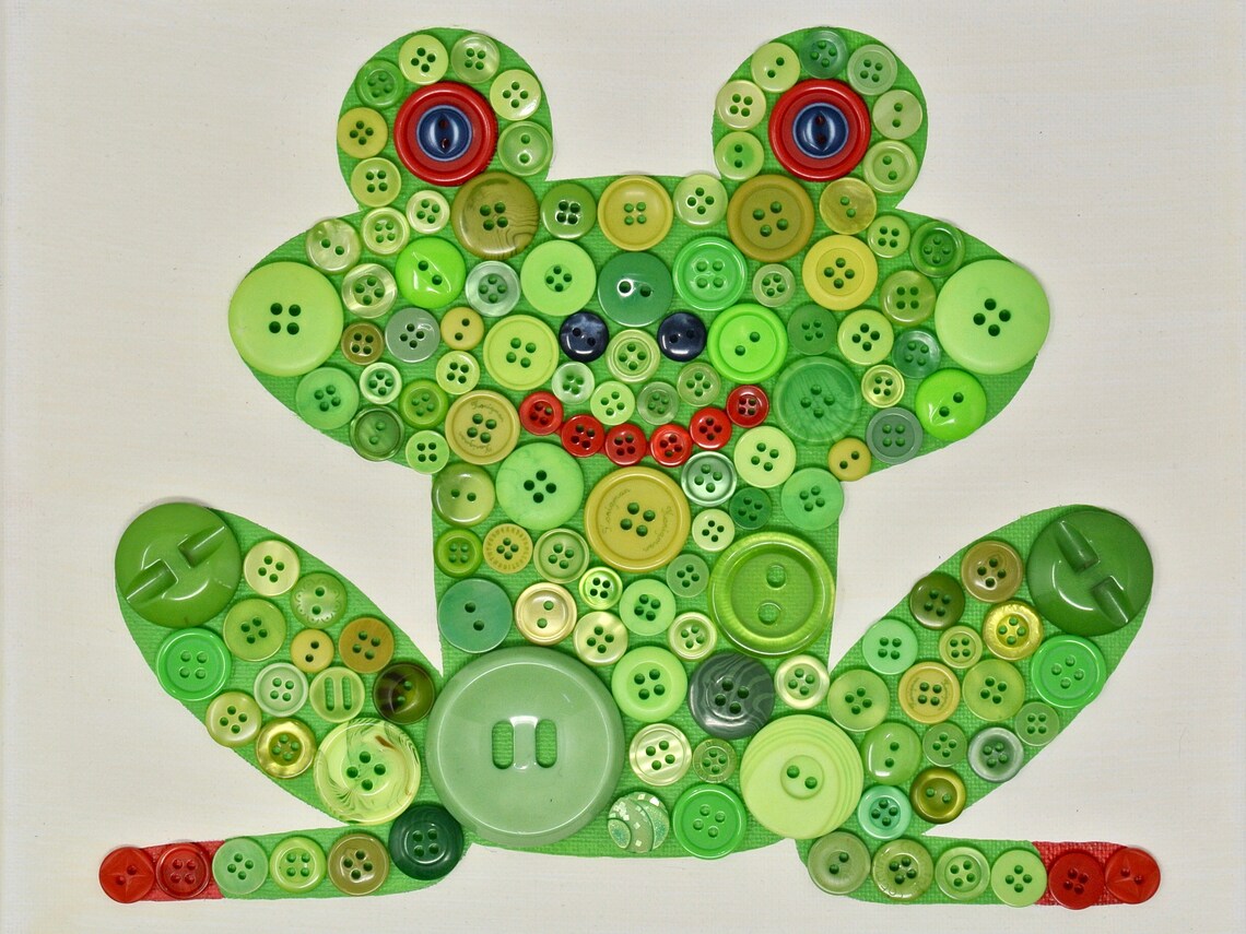 Button Craft KIT for Kids Frog Craft Kits Kids Crafts Frog | Etsy