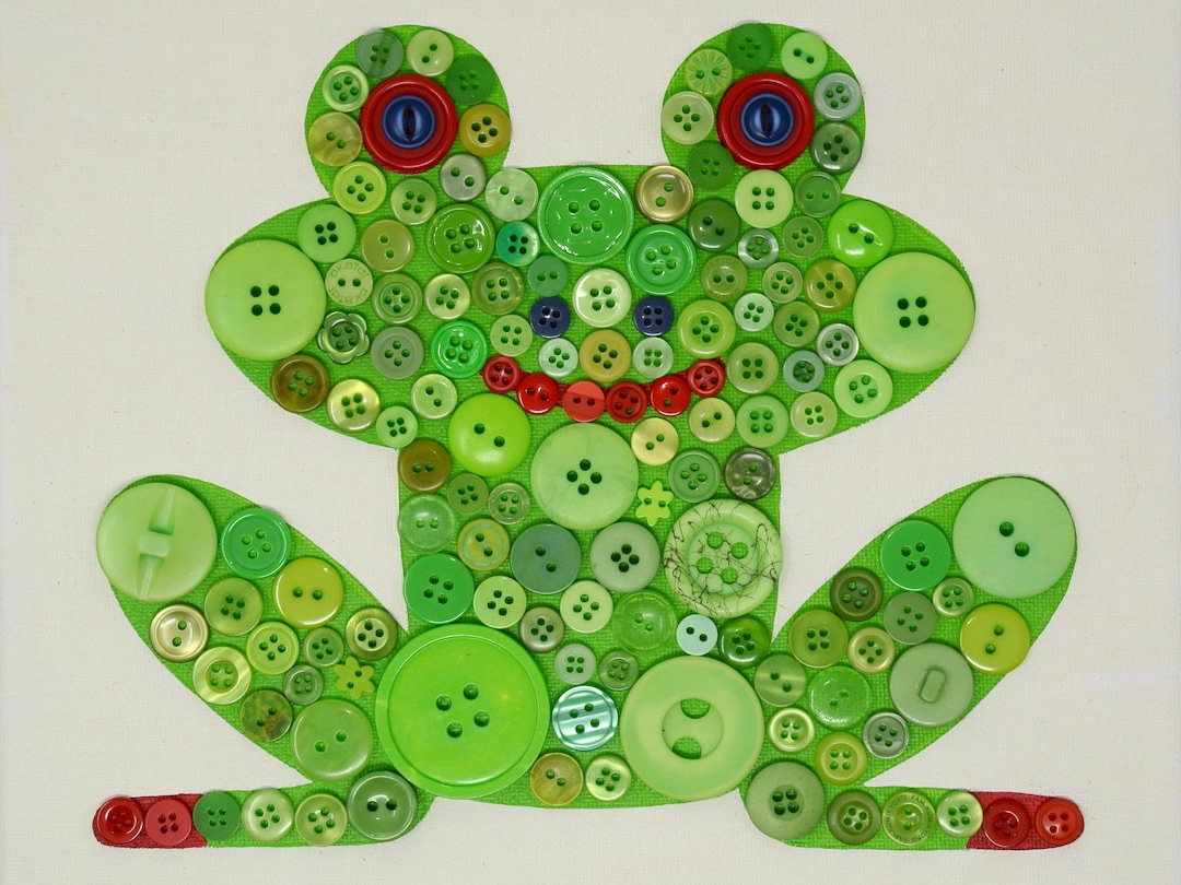 Button Craft KIT for Kids, Frog Craft Kits, Kids Crafts, Frog Button ...