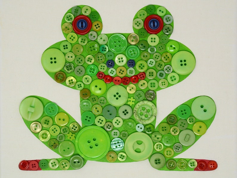 Button Craft KIT for Kids, Frog Craft Kits, Kids Crafts, Frog Button ...