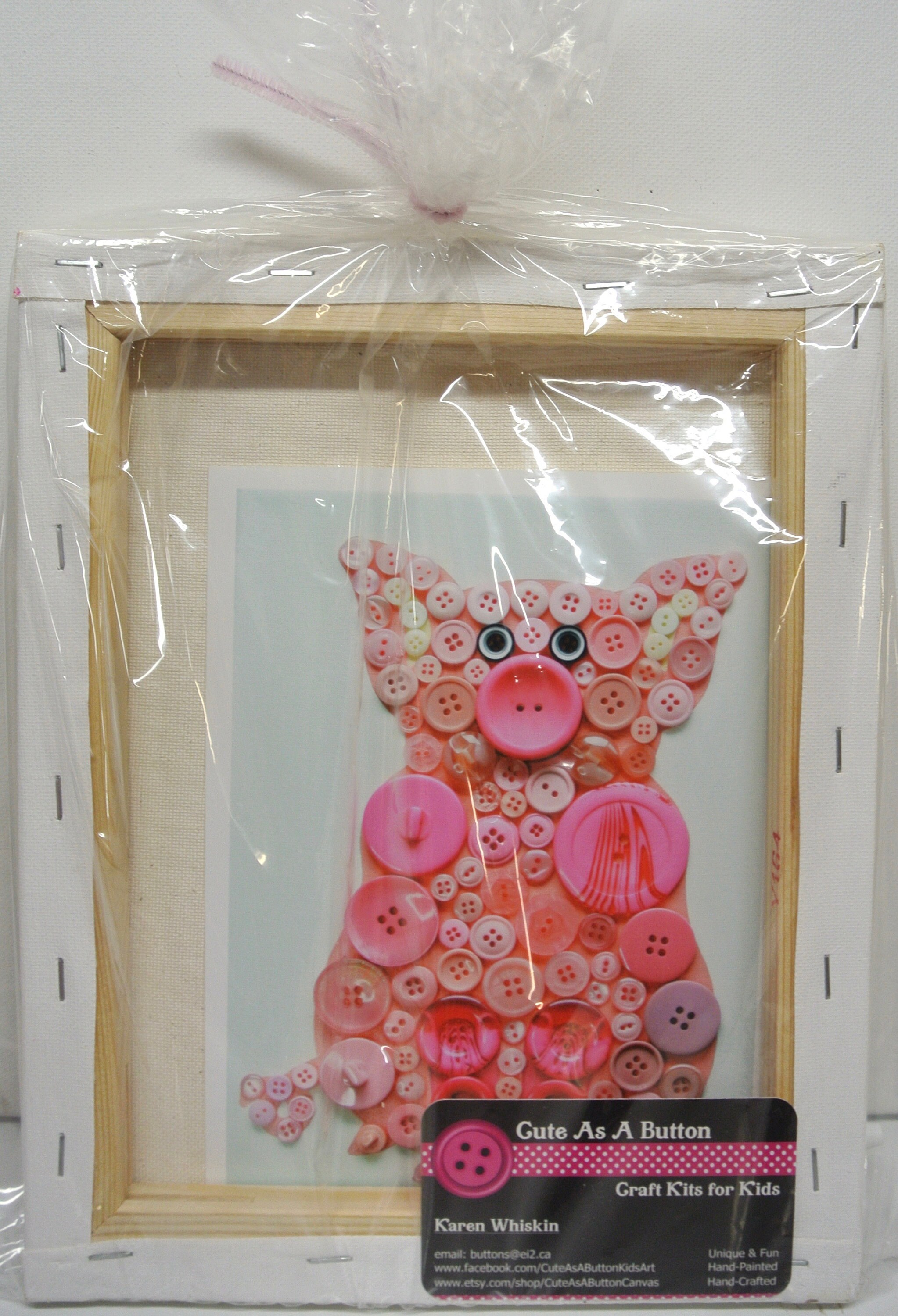 Button Craft KIT for Kids Pig Craft Kits Kids Crafts Pig - Etsy