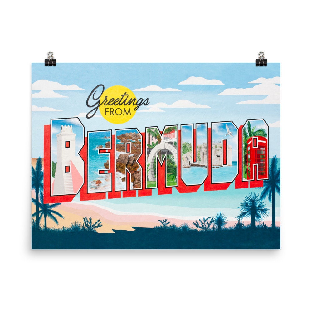 Greetings From Bermuda Mural Sign Painting - Street Art Print of ...