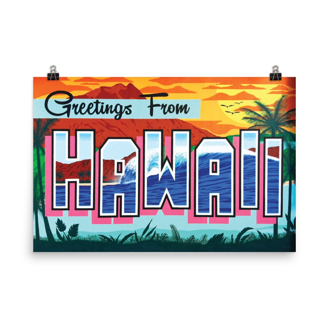 Greetings From Hawaii Mural Sign Painting Honolulu Street Art Print of ...