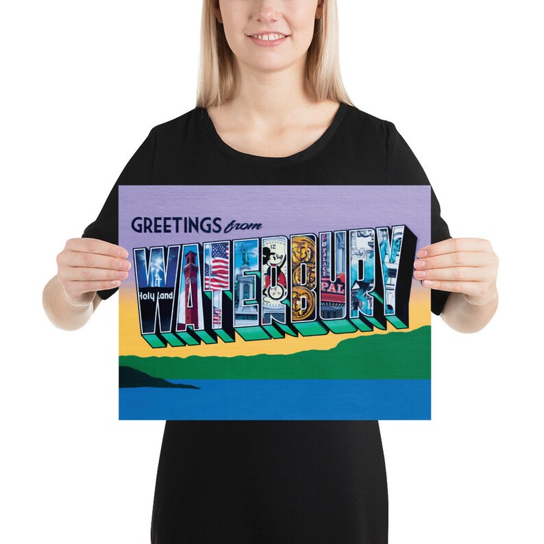 Greetings From Waterbury Mural Sign Painting - CT Street Art Print of ...