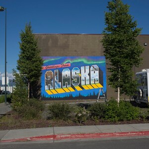Greetings From Alaska Mural Sign Painting - Street Art Print of ...