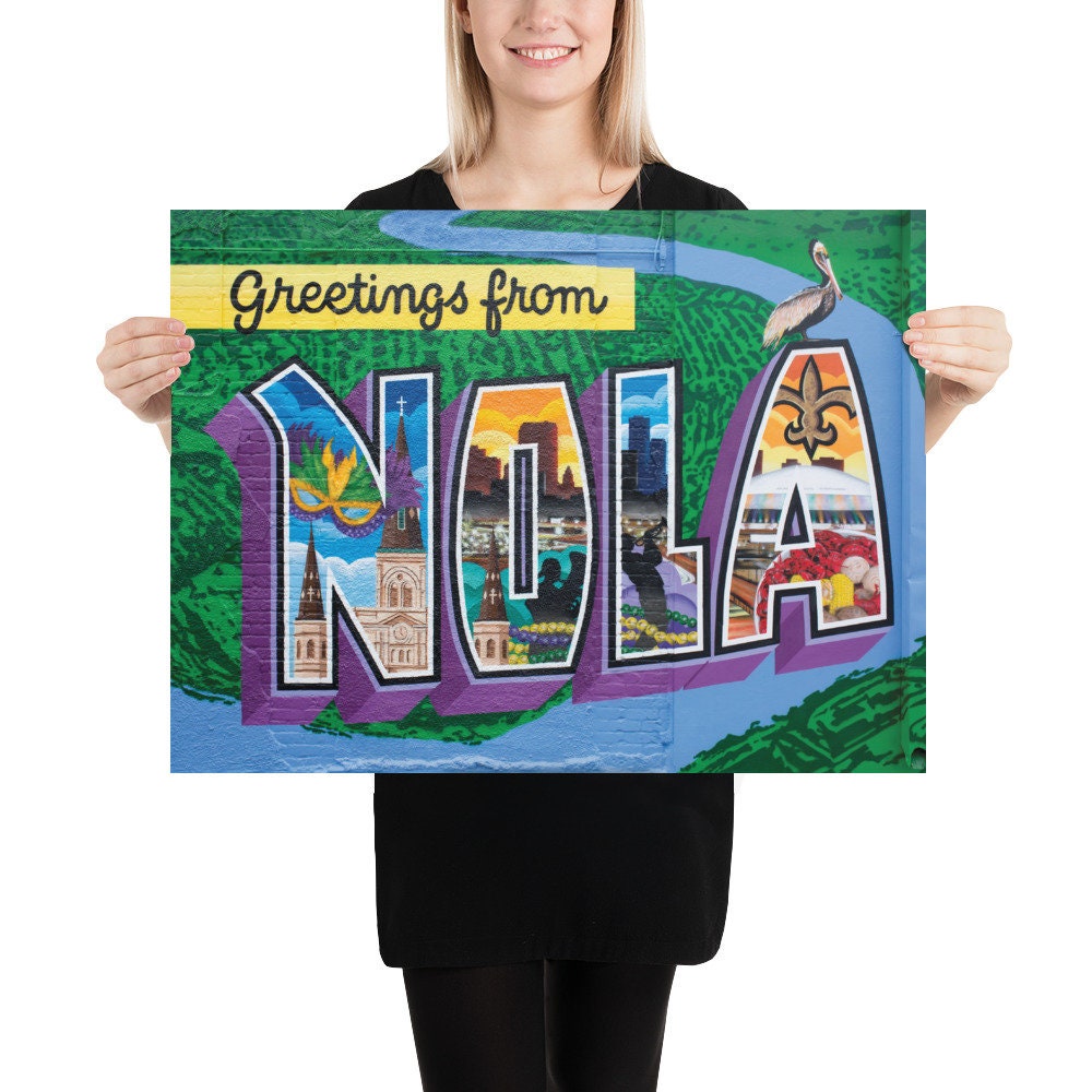 Greetings From NOLA Mural - New Orleans Postcard Street Art Print ...