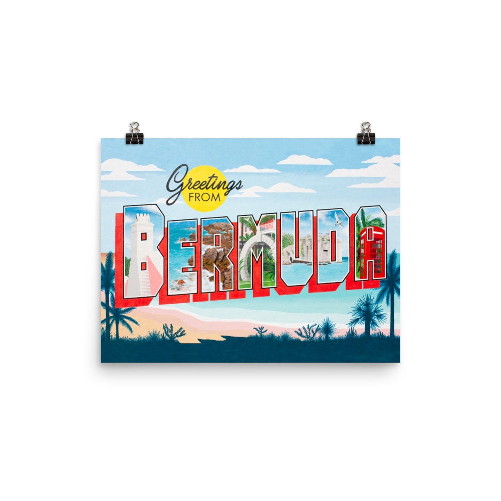 Greetings From Bermuda Mural Sign Painting - Street Art Print of ...
