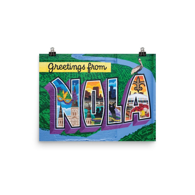 Greetings From NOLA Mural - New Orleans Postcard Street Art Print ...