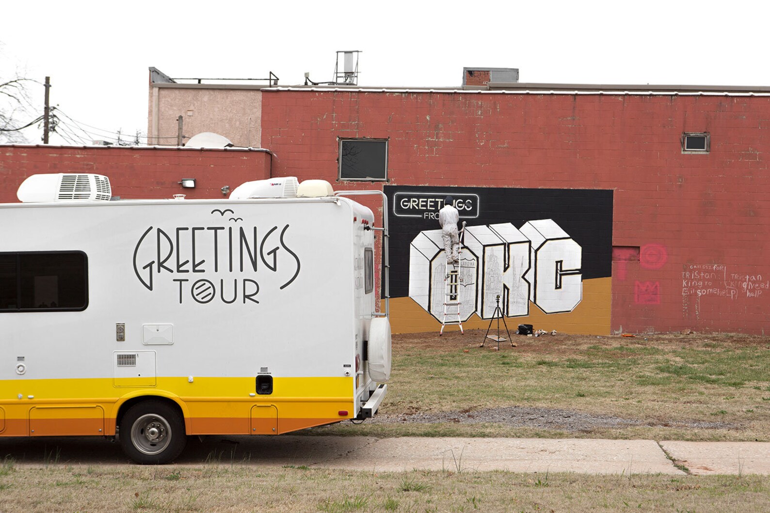 Greetings From OKC Mural Sign Painting - Oklahoma City Street Art Print ...
