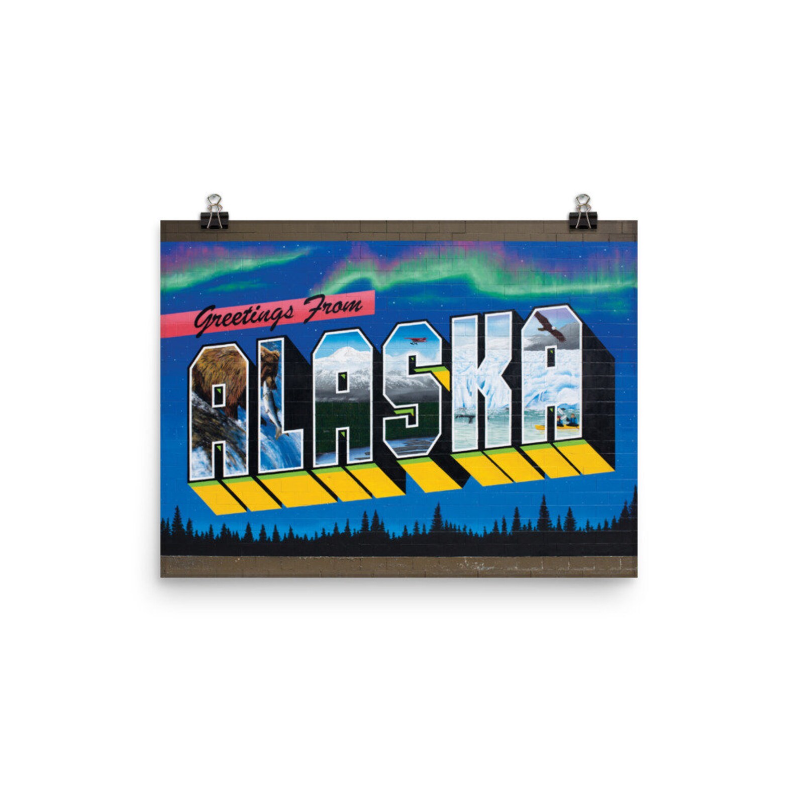 Greetings From Alaska Mural Sign Painting - Street Art Print of ...