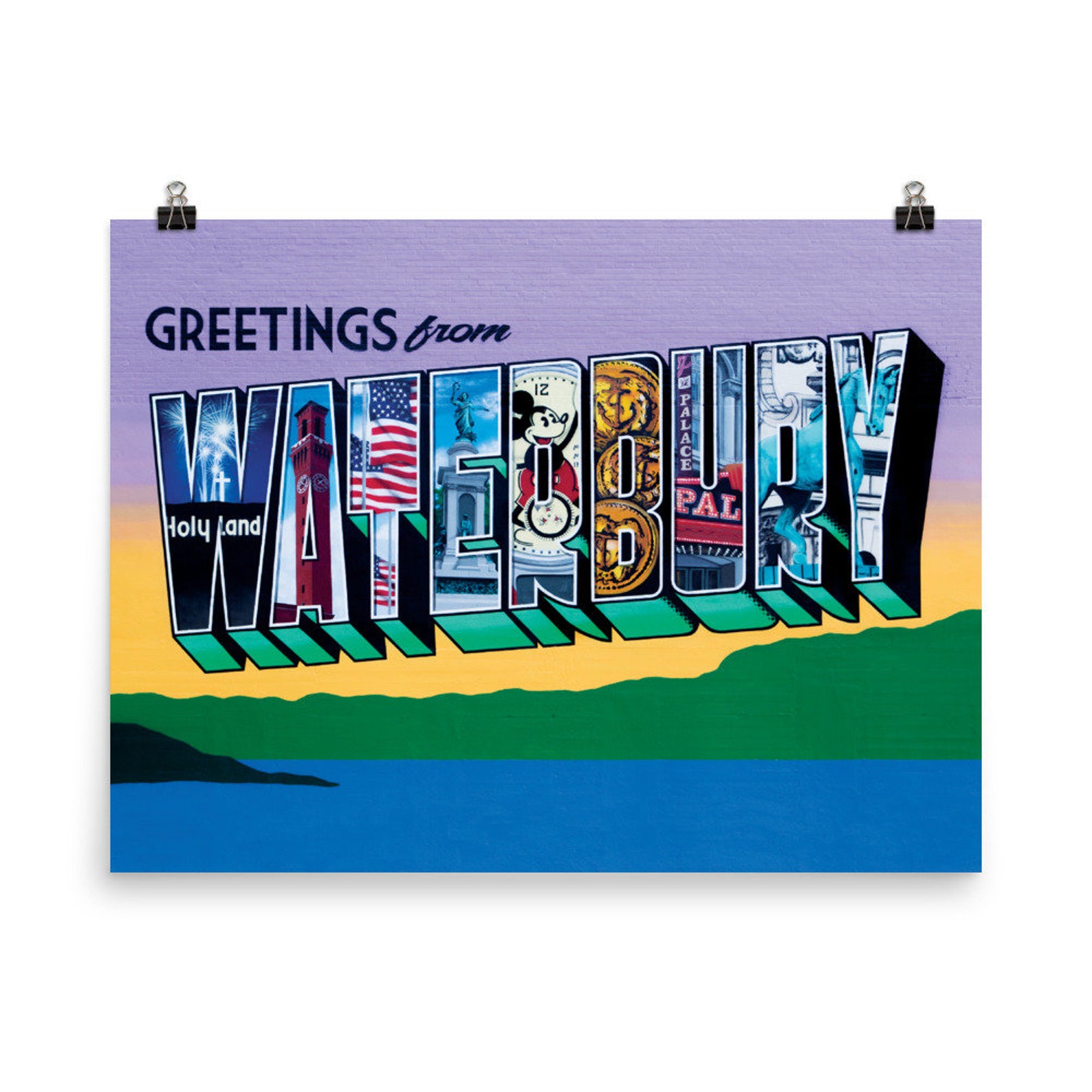 Greetings From Waterbury Mural Sign Painting - CT Street Art Print of ...