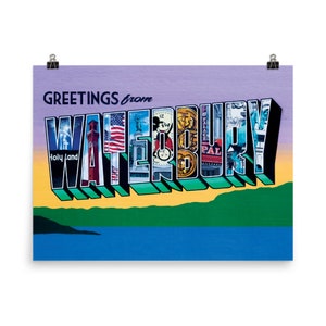 Greetings From Waterbury Mural Sign Painting - CT Street Art Print of ...