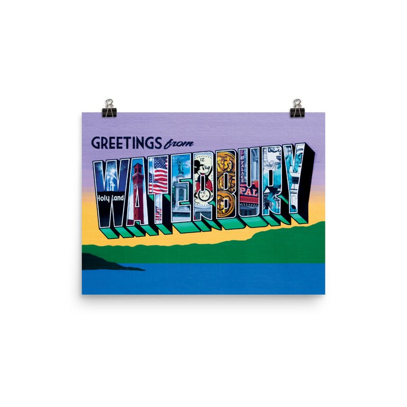 Greetings From Waterbury Mural Sign Painting - CT Street Art Print of ...