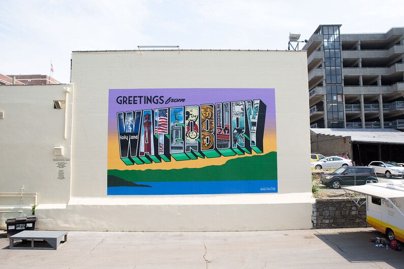 Greetings From Waterbury Mural Sign Painting - CT Street Art Print of ...