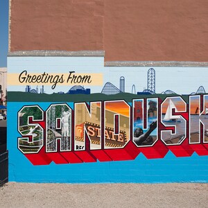 Greetings From Sandusky OH Mural Sign Painting - Ohio Street Art Print ...