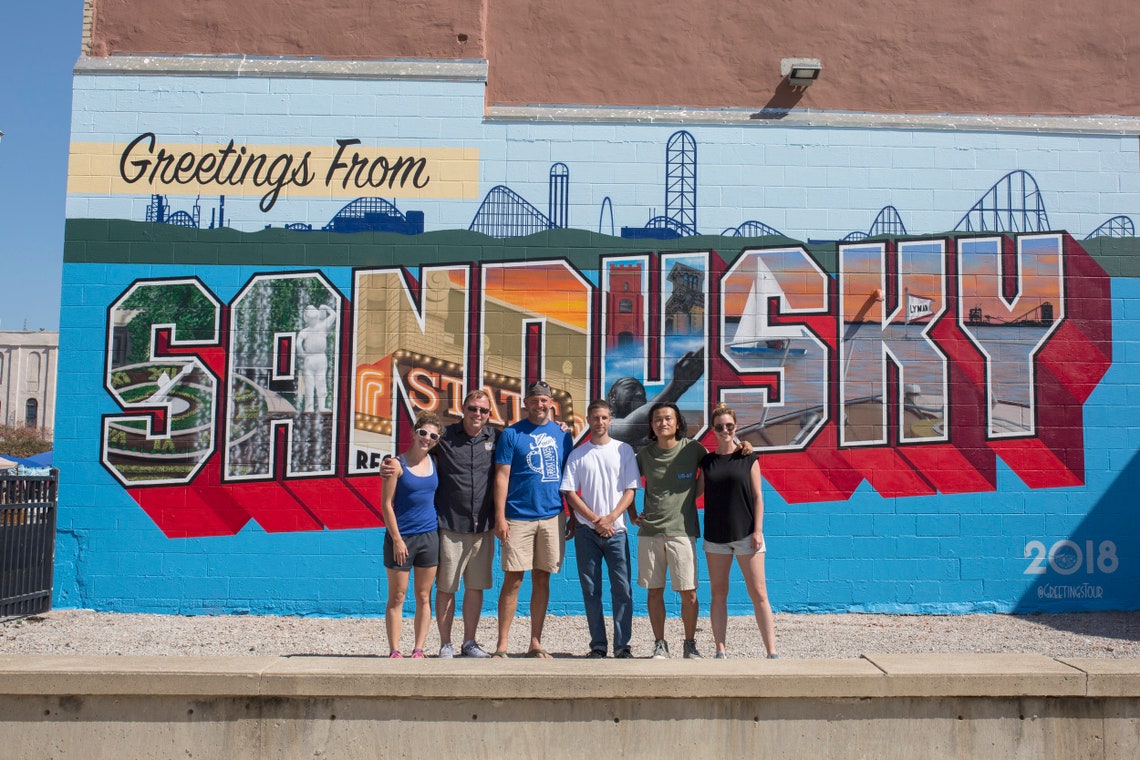 Greetings From Sandusky OH Mural Sign Painting - Ohio Street Art Print ...