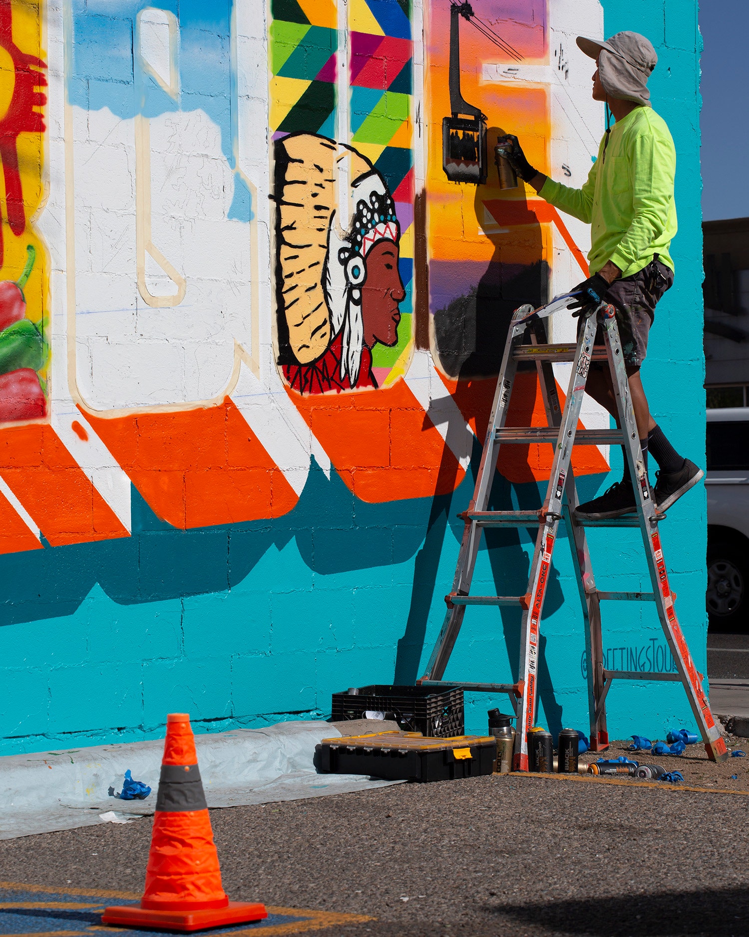 Greetings From Burque Mural Sign Painting - Albuquerque Street Art ...
