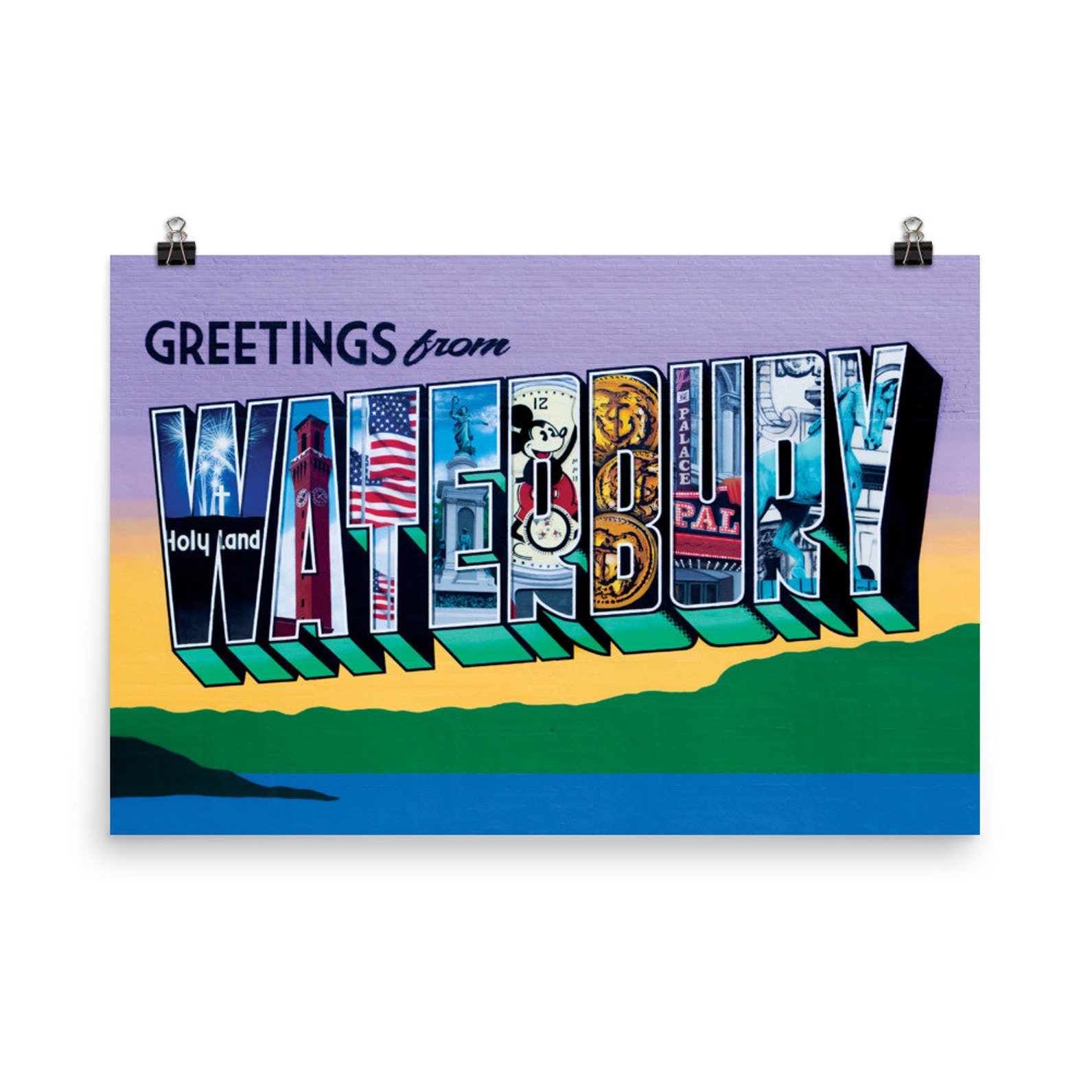Greetings From Waterbury Mural Sign Painting - CT Street Art Print of ...