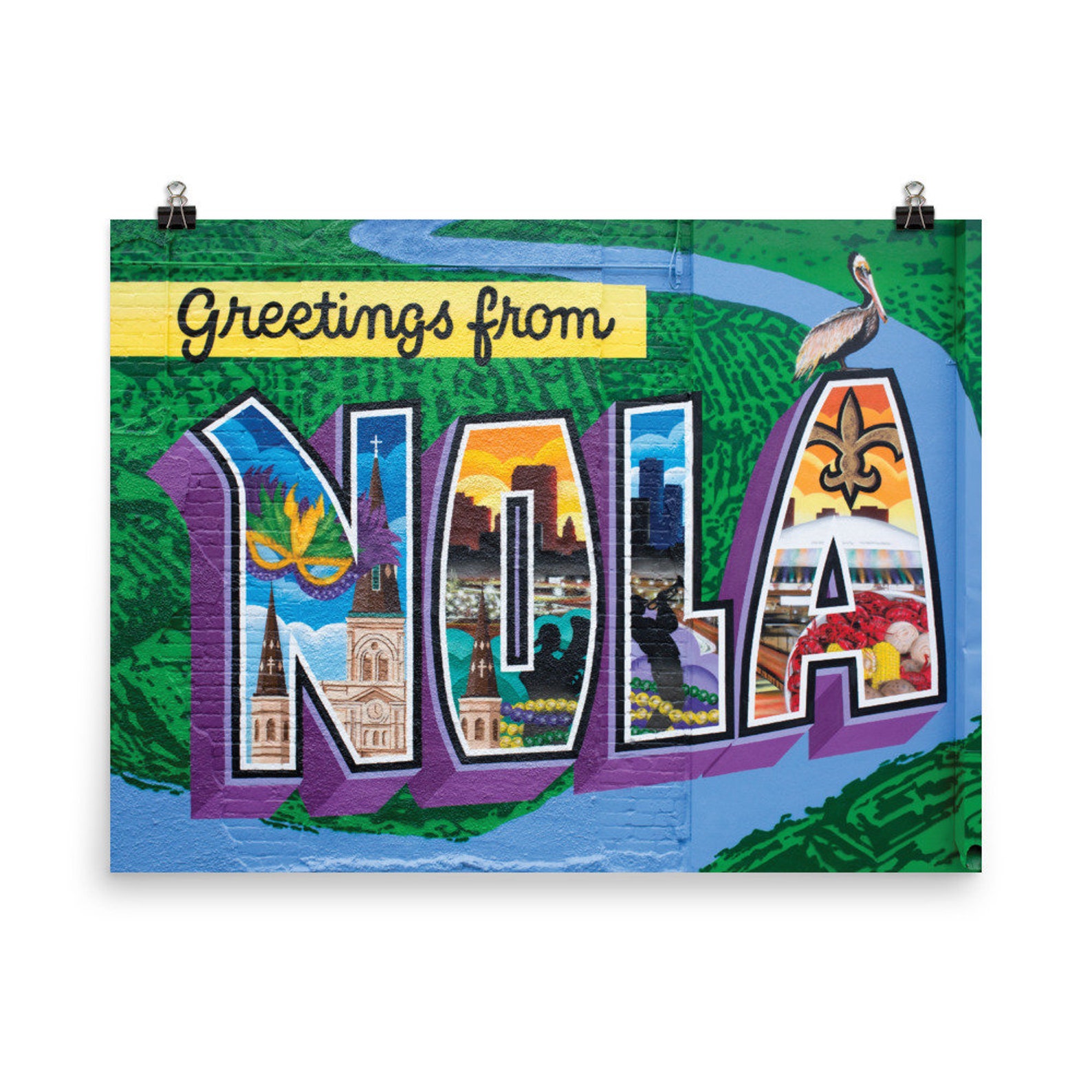 Greetings From NOLA Mural - New Orleans Postcard Street Art Print ...