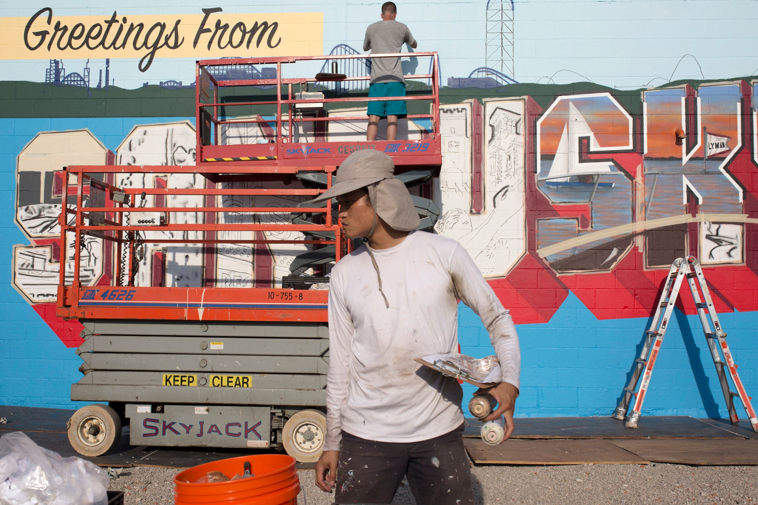 Greetings From Sandusky OH Mural Sign Painting - Ohio Street Art Print ...