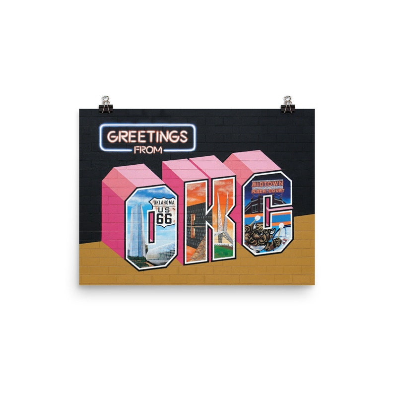 Greetings From OKC Mural Sign Painting - Oklahoma City Street Art Print ...