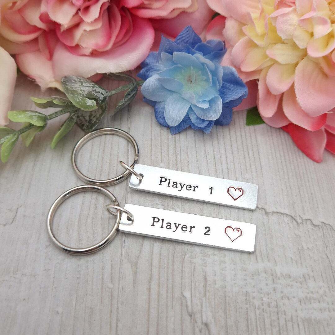 Player 1 and Player 2 Keyrings, Gamer Gifts for Husband, Anniversary ...