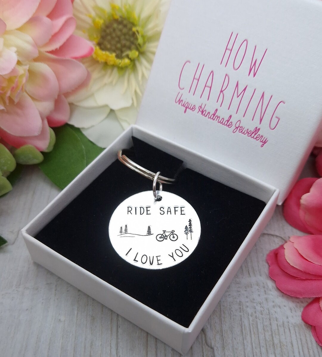 Ride Safe Gift for Cyclist Keyring for Bike Lover Fathers Day Gifts ...