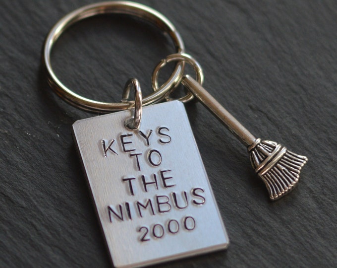 Harry Potter Keyring, Nimbus 2000, Harry Potter Gift, Broomstick ...