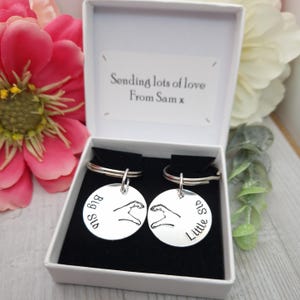 Big Sister and Little Sister Keyrings, Birthday Gifts for Sister, Hand ...