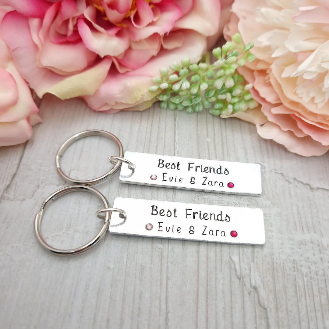 Personalised Keyrings for Best Friends, Birthday Gift for BFF, Matching ...