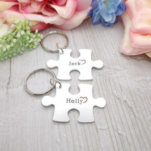 Anniversary Gifts for Boyfriend, Matching Jigsaw Keychains ...