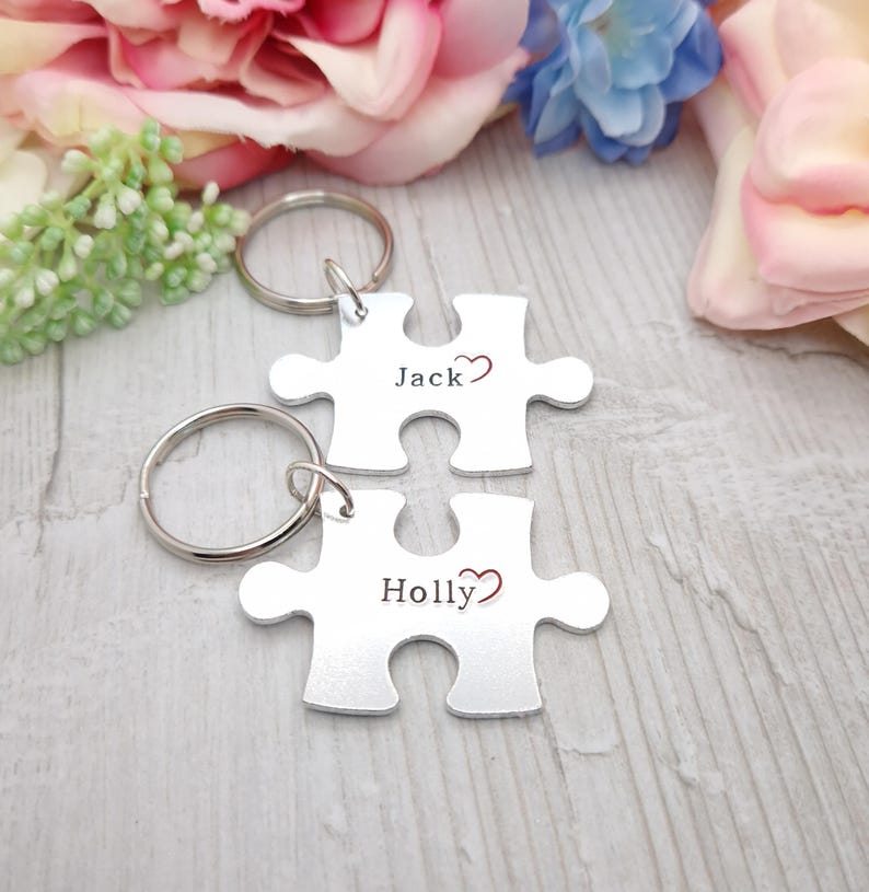 Anniversary Gifts for Boyfriend, Matching Jigsaw Keychains ...