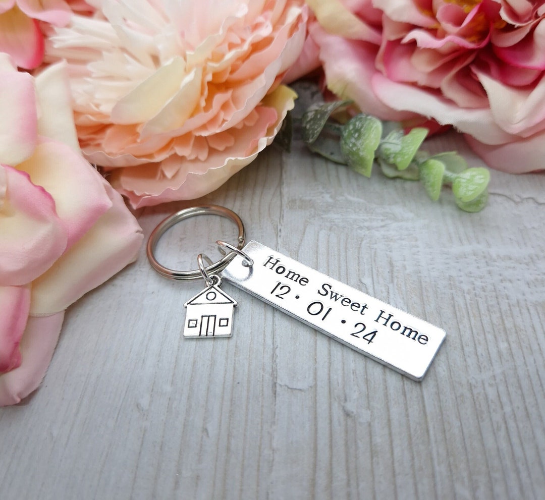 New Home Keyring Gift | Our First Home Keyring | Custom Housewarming ...