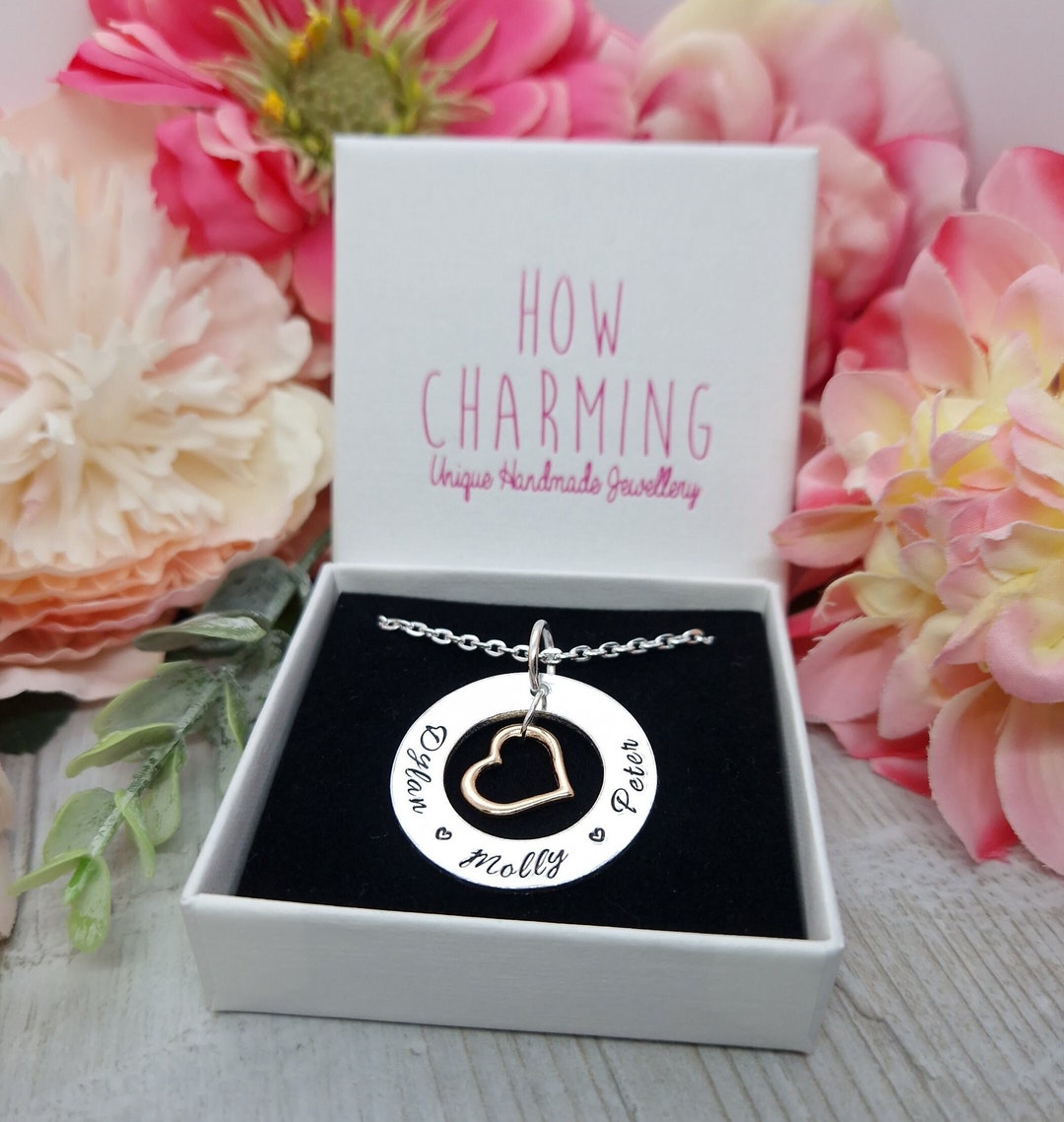 Personalised Rose Gold Mummy Heart Necklace Gift - Etsy