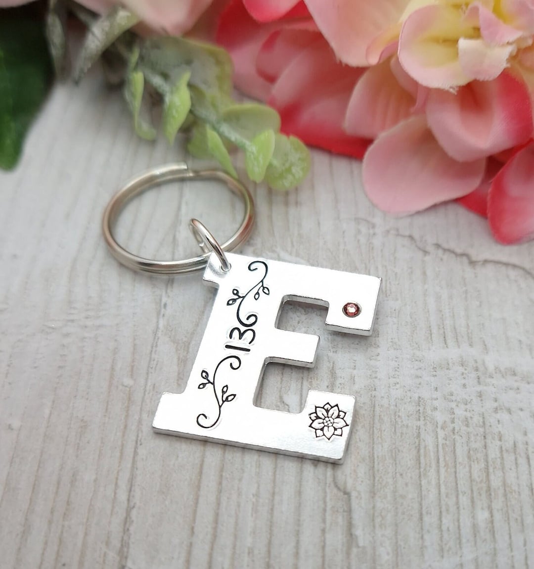 Personalised Age 13th Birthday Girls Gift Keyring With Name and ...