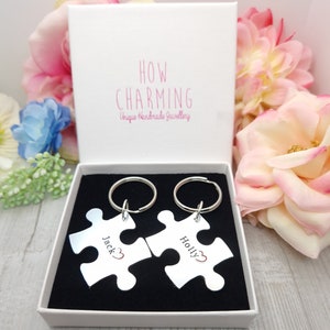 Anniversary Gifts for Boyfriend, Matching Jigsaw Keychains ...