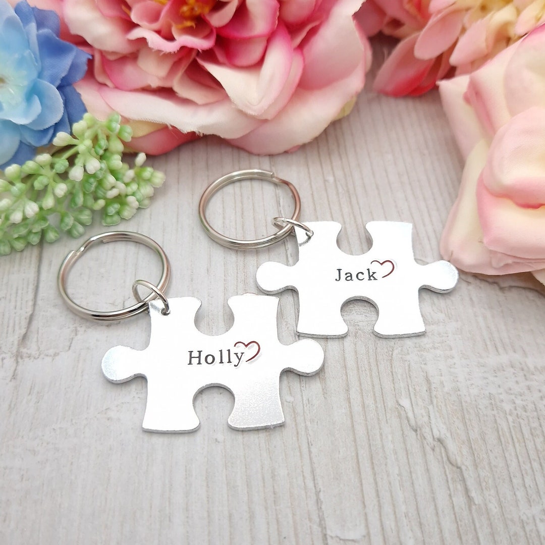 Anniversary Gifts for Boyfriend, Matching Jigsaw Keychains ...