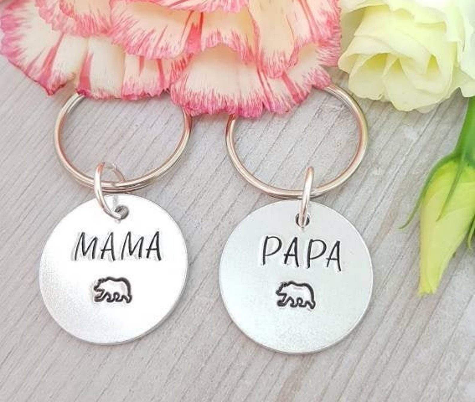 Mummy and Daddy Bear Keyrings, Mama Papa Bear Family Keychain, Mothers ...