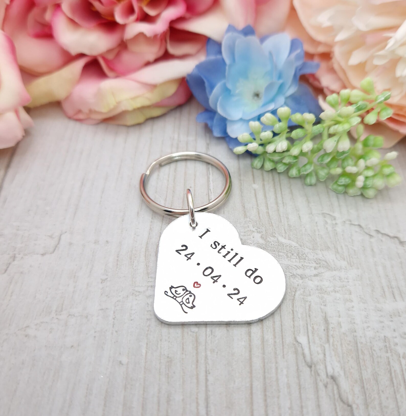 I Still Do Personalised Keyring, Wedding Date Gift for Anniversary, Vow ...
