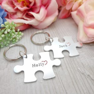 Anniversary Gifts for Boyfriend, Matching Jigsaw Keychains ...