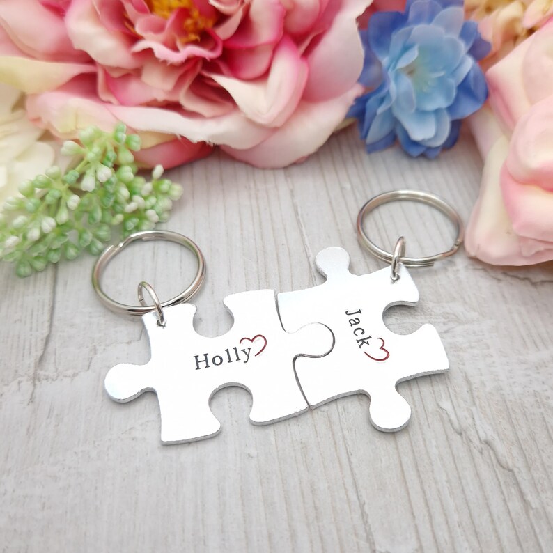 Anniversary Gifts for Boyfriend, Matching Jigsaw Keychains ...