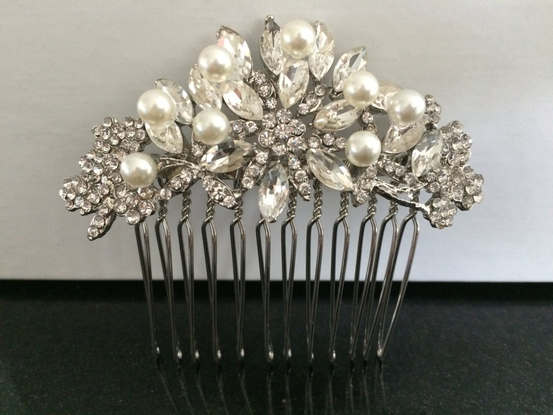 Rhinestone Wedding Comb, Crystal Bridal Comb, Bridal Hair Comb, Wedding ...