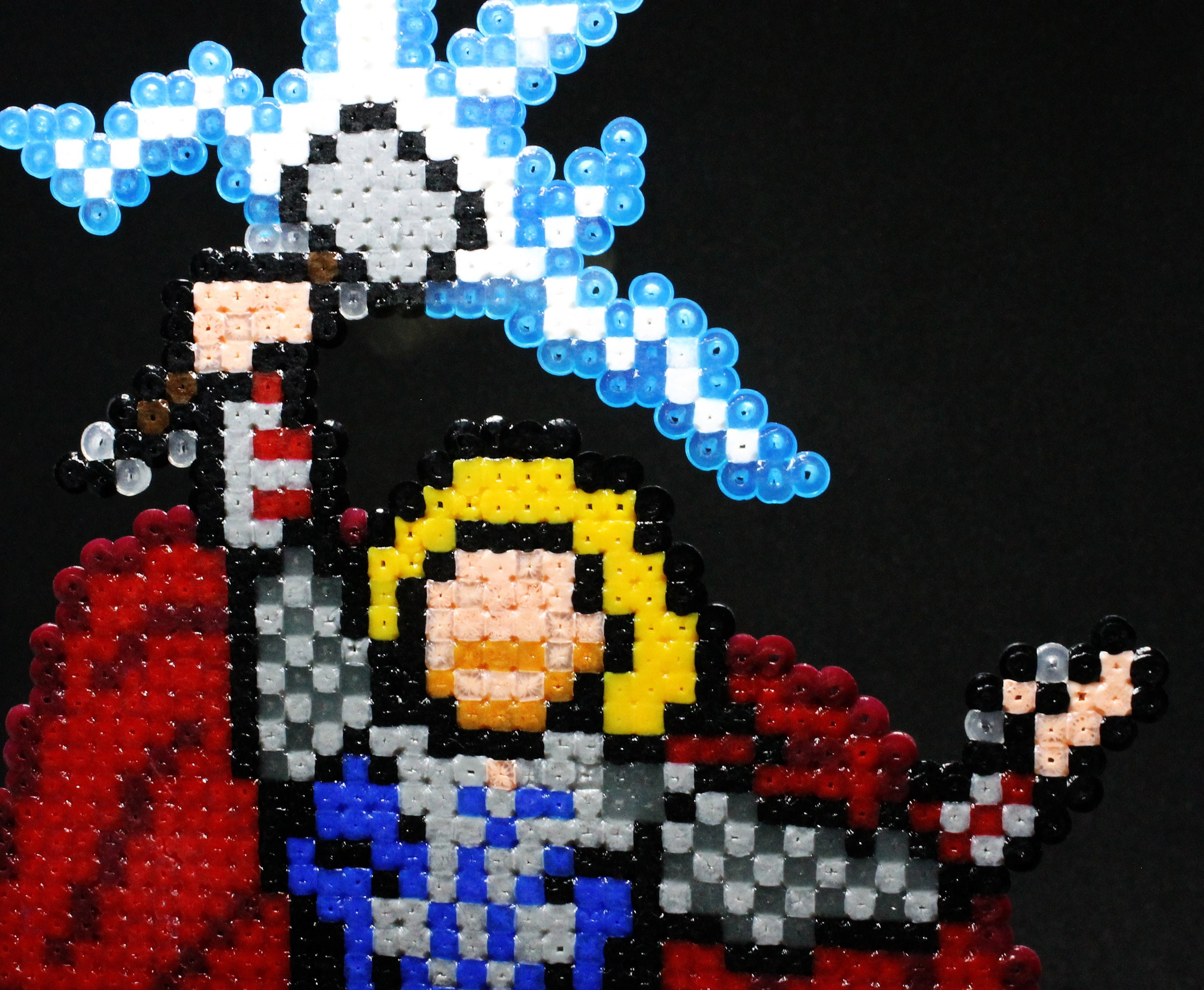 Handmade Pixel Art Figure Inspired by Thor with Mjolnir One | Etsy