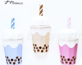 Bubble Tea Origami Bubble Tea Wall Art Boba Tea Paper 3D - Etsy