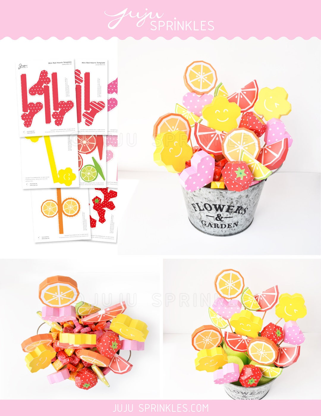 Fruit Papercraft, Fruit Bouquet, Heart Papercraft, Heart Paper Download ...