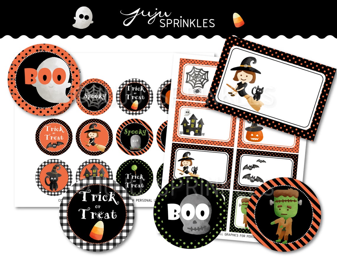 Halloween Cupcake Toppers Printable, Halloween Party Printable ...