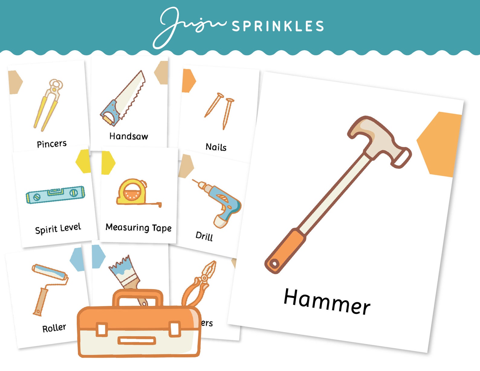 Kids Tool Box | Printable Tool Box Flashcards | Montessori Cards | I ...
