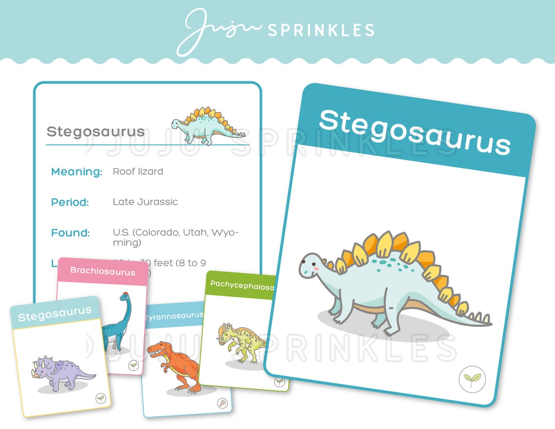 Dinosaurs Printable Flashcards Dinosaurs Fact Cards Dinosaurs Coloring ...